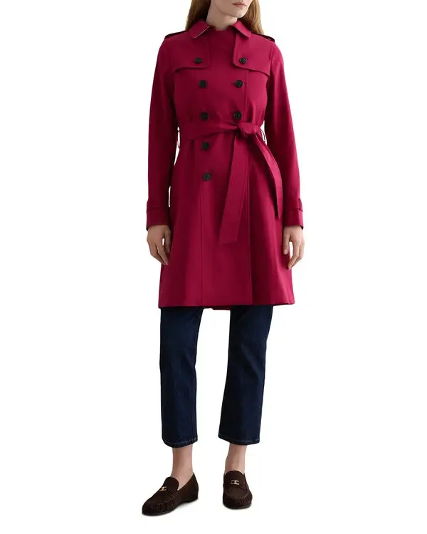 HOBBS LONDON Skylar Trench Coat - Beetroot Pink