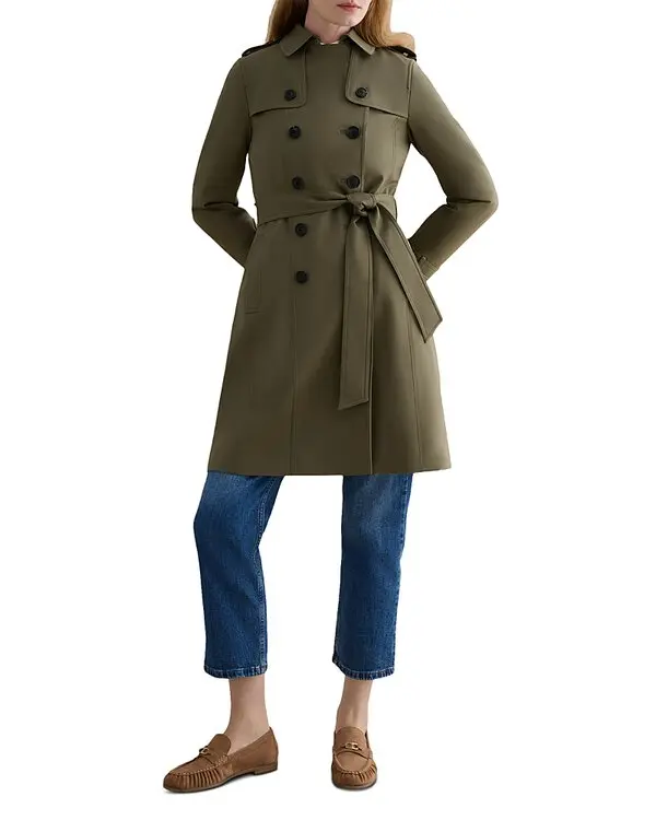 HOBBS LONDON Skylar Trench Coat - Olive Green