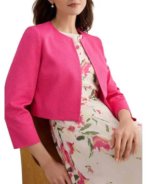 HOBBS LONDON Elize Cropped Jacket - Bright Pink