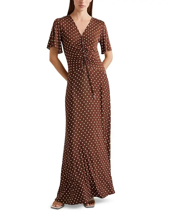 Marella Sport Teca Ruched Maxi Dress - Brown