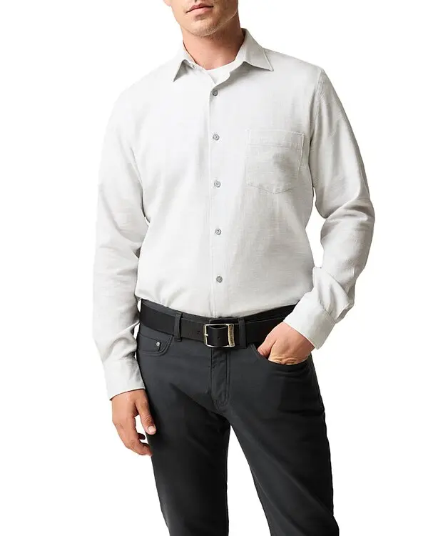 Rodd & Gunn Airtex Long Sleeve Sports Fit Shirt - Dusk