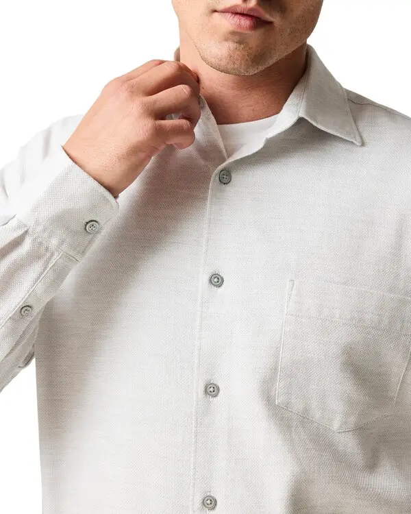 Rodd & Gunn Airtex Long Sleeve Sports Fit Shirt - Dusk