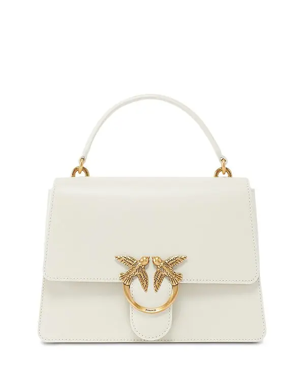 Pinko Love One Classic Top Handle Bag - White+white-antique Gold