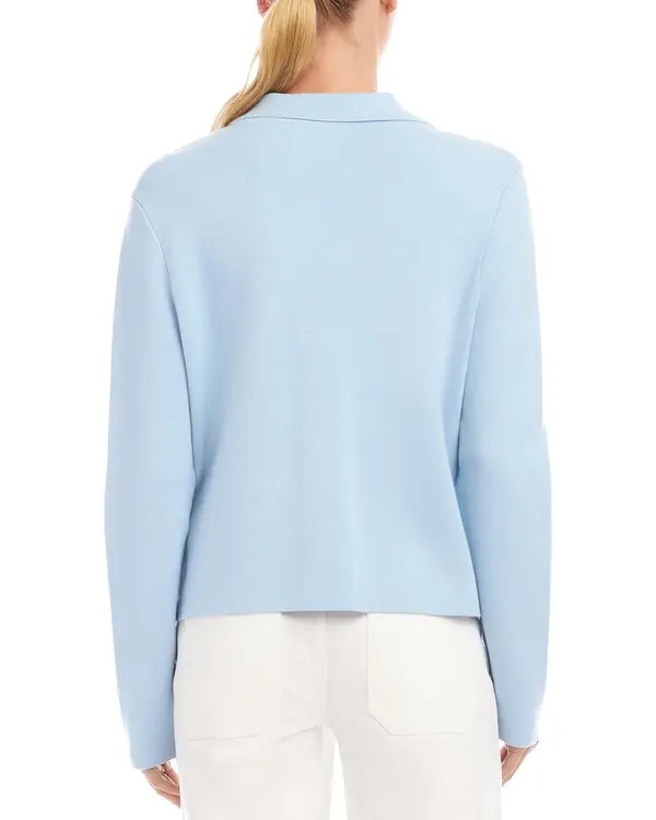 Karen Kane Collared Sweater Jacket - Blue