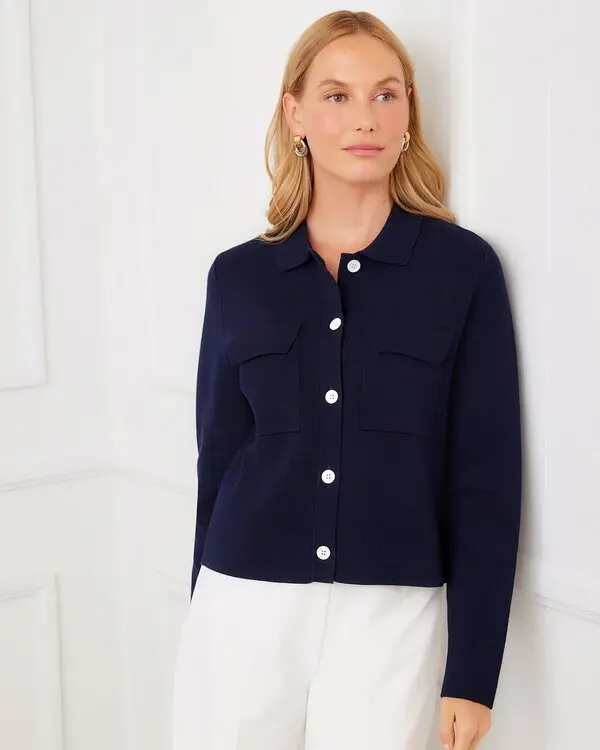 Karen Kane Collared Knit Jacket