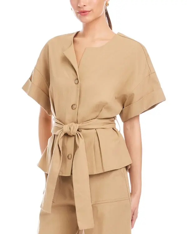 Fifteen Twenty Kai Belted Button Up Top