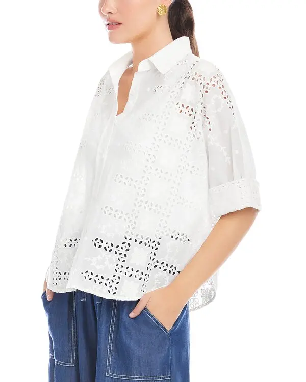 Fifteen Twenty Alisa Eyelet Top