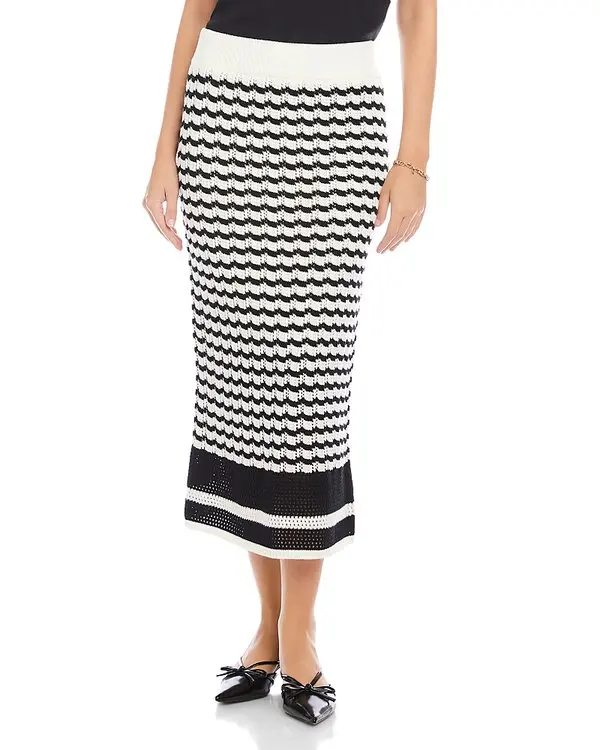Fifteen Twenty Zoe Crochet Midi Skirt - Black
