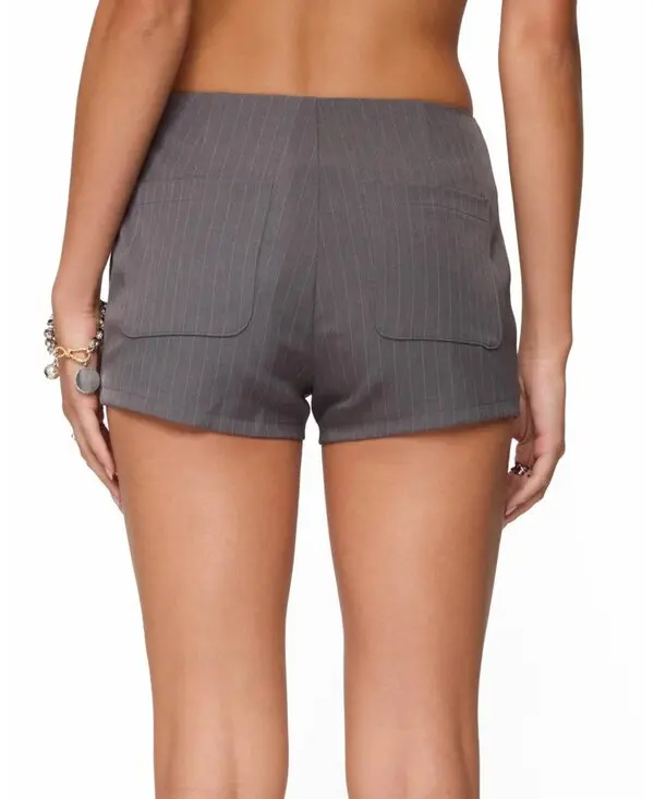 EDIKTED Riya Pinstripe Tailored Micro Shorts