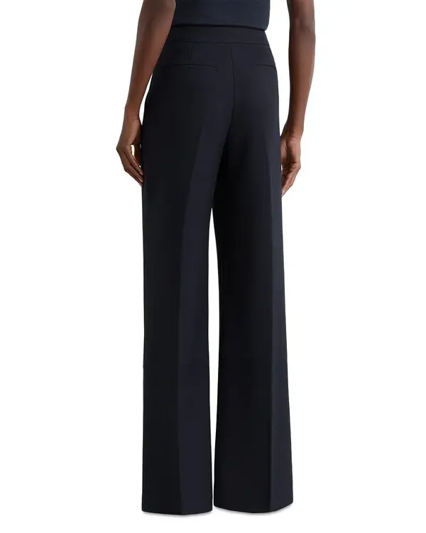 REISS Carley Wide Leg Trousers - Navy