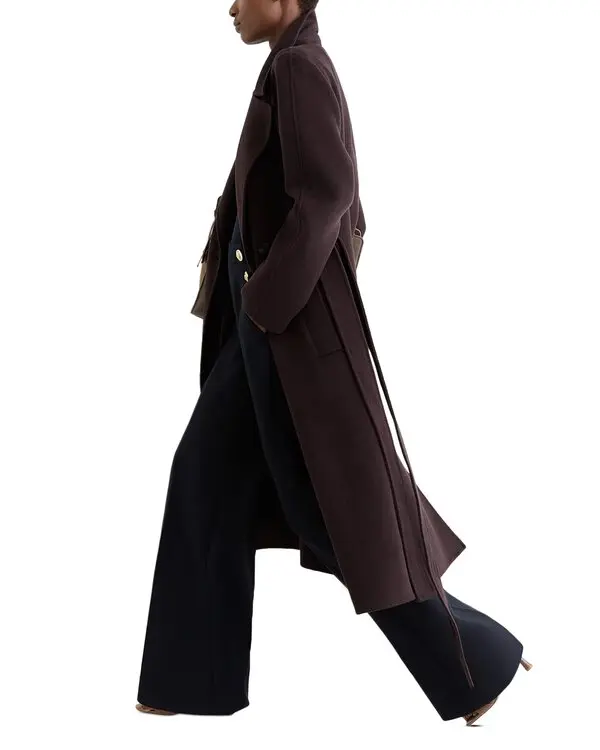 REISS Carley Wide Leg Trousers - Navy