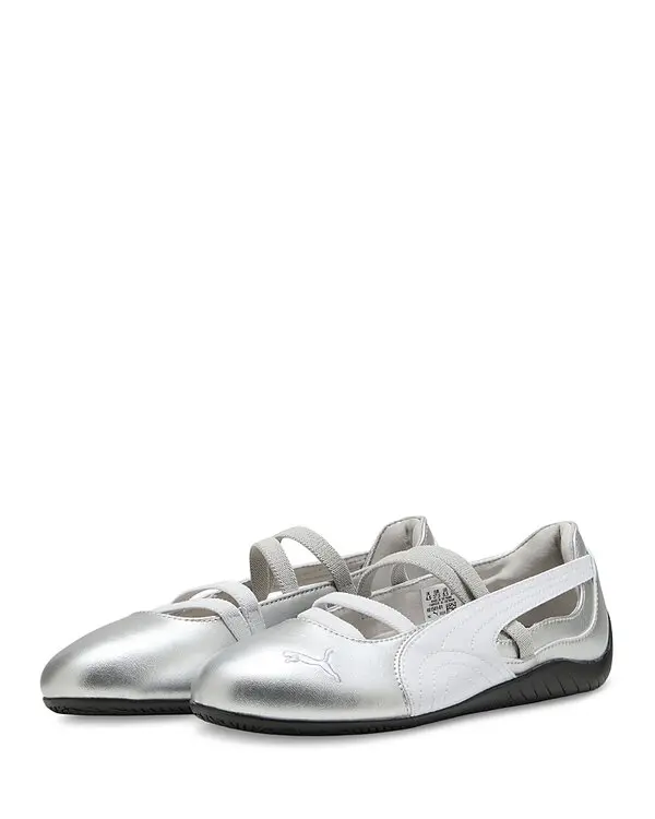 PUMA Speedcat Metallic Ballet Flats - Silver/white