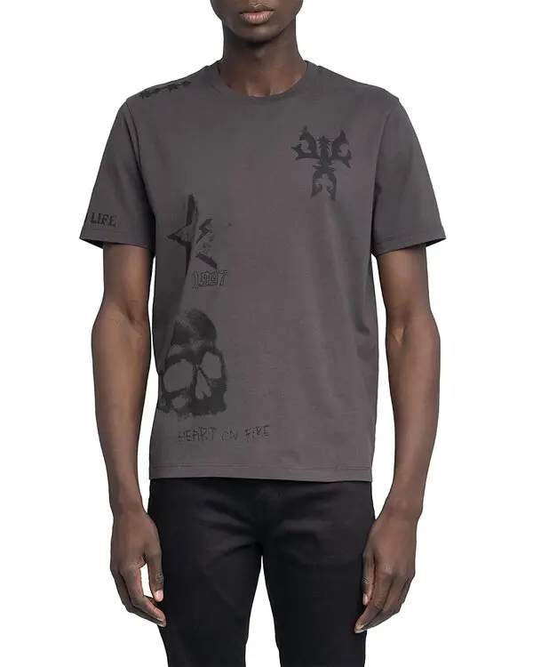 Zadig&Voltaire Tommy Studded Graphic Tee - Dark Chocolate