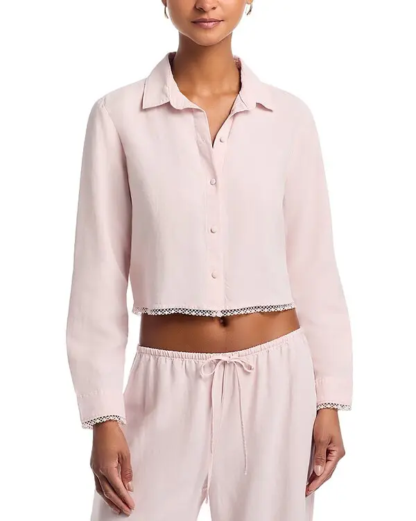 Bella Dahl Crop Long Sleeve Shirt - Ballet Pink