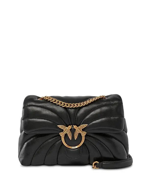 Pinko Love Puff Classic Leather Convertible Crossbody - Zq-nero-