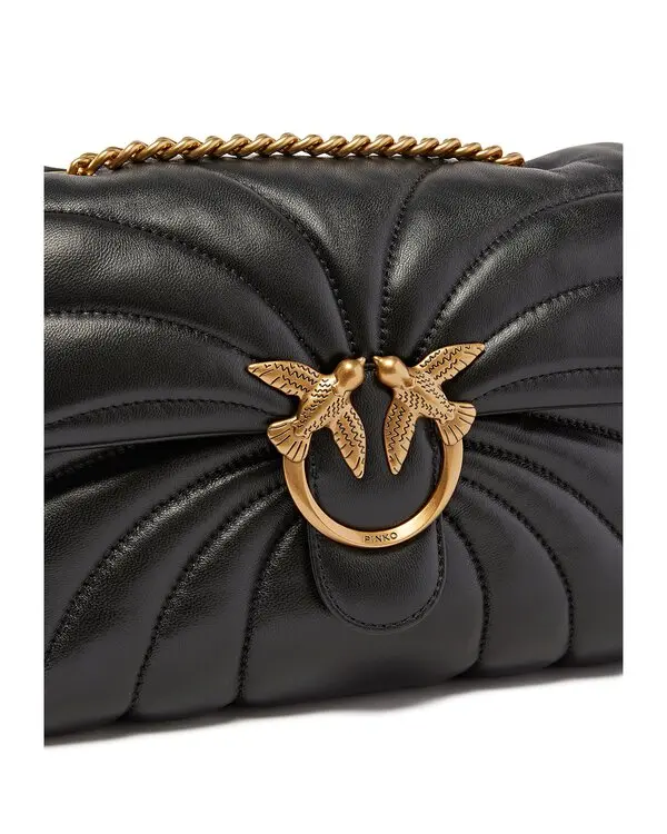 Pinko Love Puff Classic Leather Convertible Crossbody - Zq-nero-