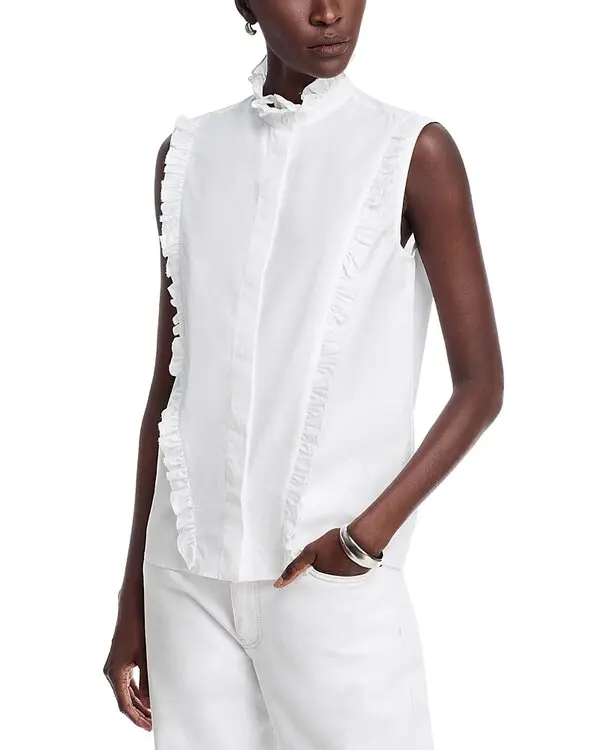 Fabiana Filippi Sleeveless Ruffled Shirt - Open White