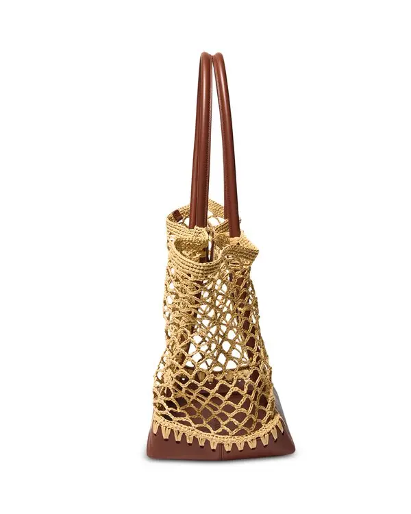 Simkhai Caspian Raffia Tote Bag - Cognac/natural