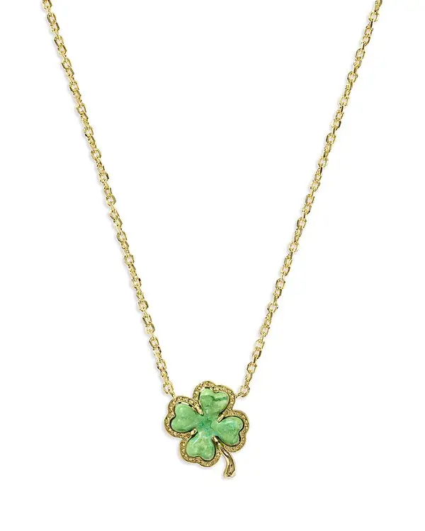 Kendra Scott Magnesite Clover Pendant Necklace, 17.5 - Gld Lime G