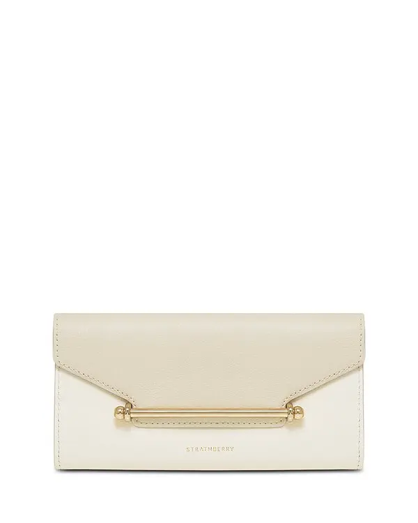 Strathberry Multrees Small Leather Wallet On A Chain - Vanilla