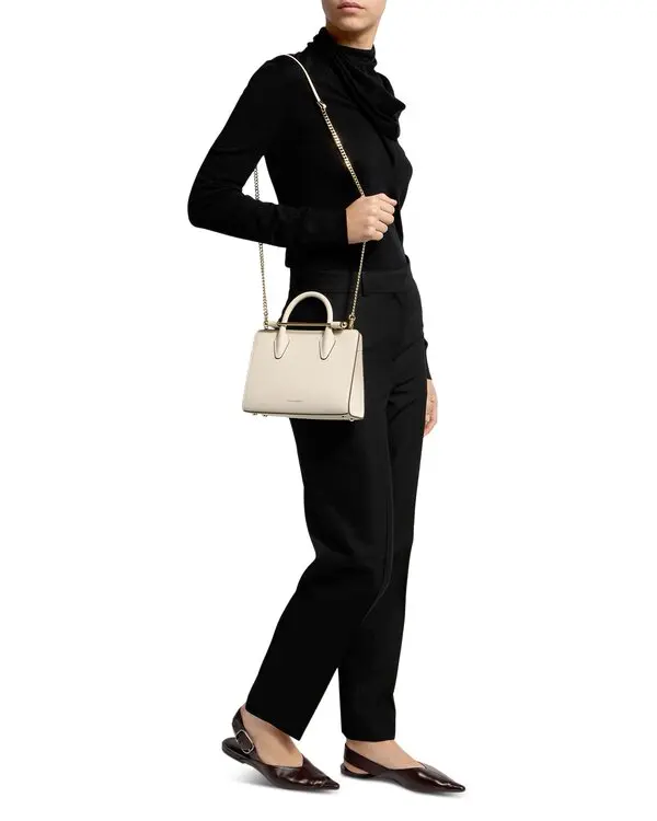 Strathberry Mini Leather Tote Bag - Vanilla