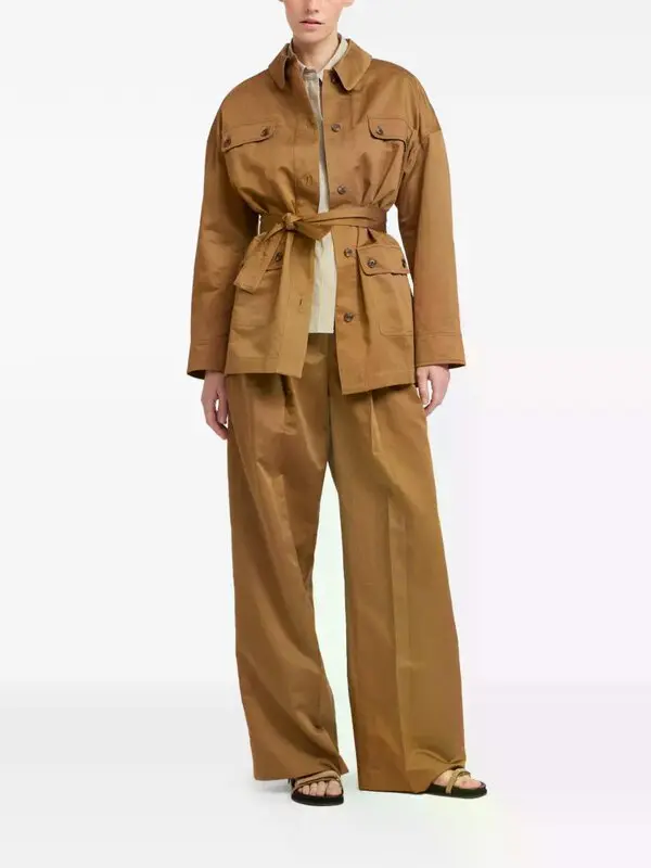 YVES SALOMON Linen Shirt Jacket - Brown