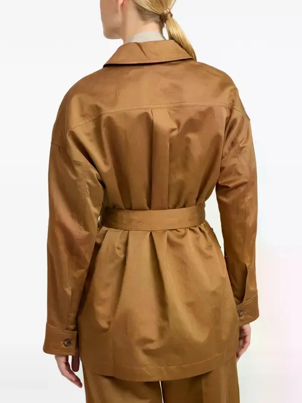 YVES SALOMON Linen Shirt Jacket - Brown
