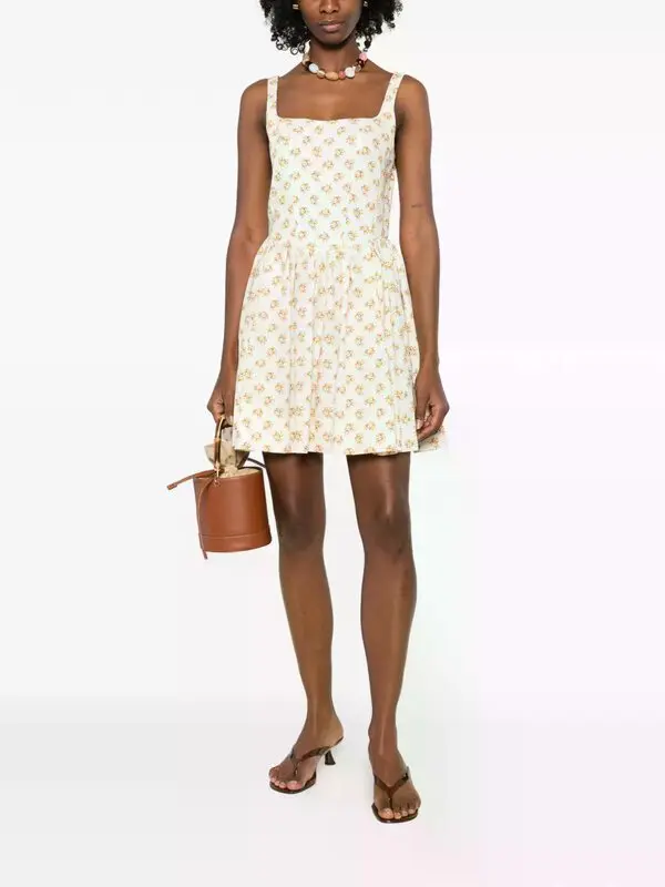 Maje Floral Print Mini Dress - Neutrals