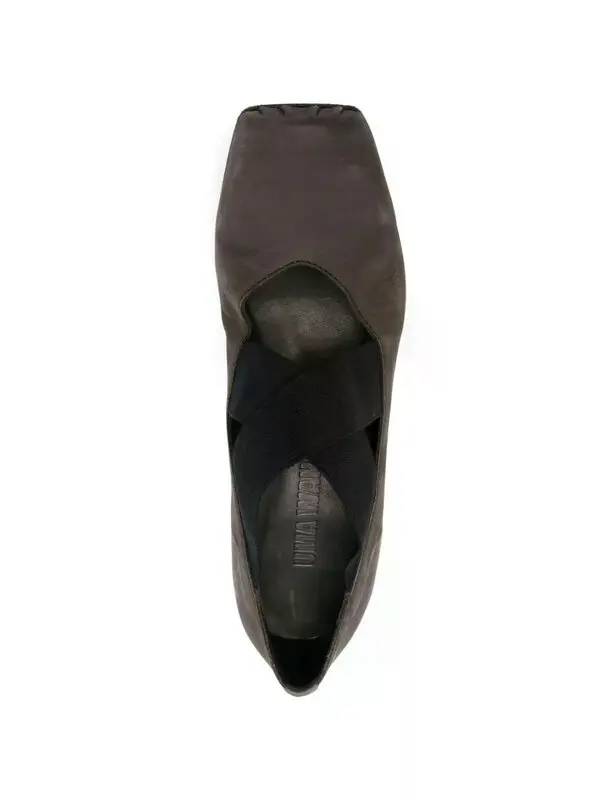 UMA WANG Block-heel Leather Heeled Pumps - Brown