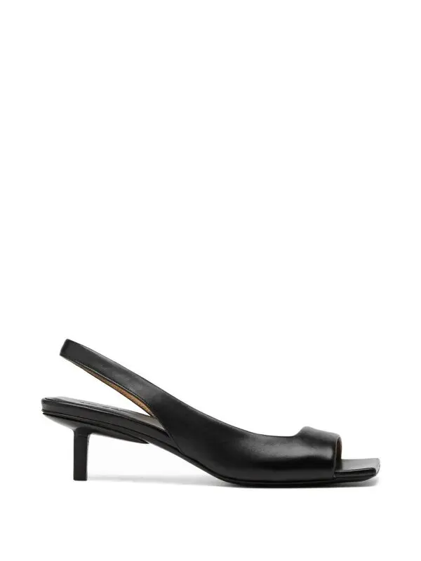 Marsèll Square-toe Heeled Slingback Sandals - Black