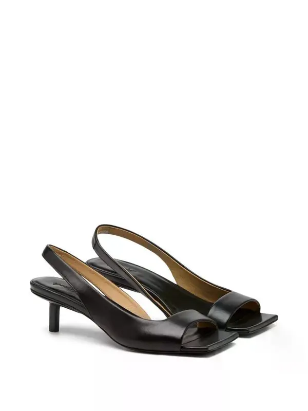 Marsèll Square-toe Heeled Slingback Sandals - Black