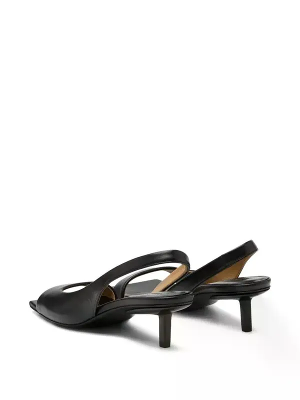 Marsèll Square-toe Heeled Slingback Sandals - Black
