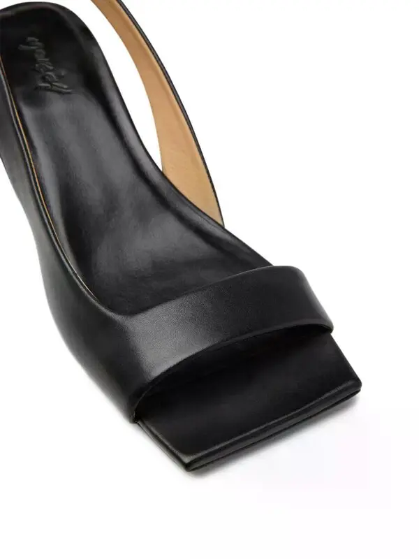 Marsèll Square-toe Heeled Slingback Sandals - Black
