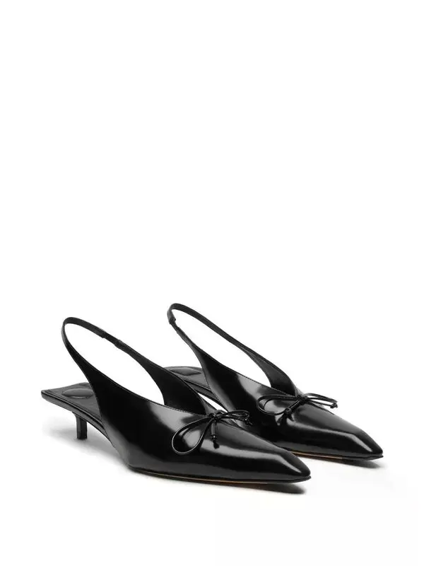 Jacquemus Bow Detail Slingback Pumps - Black
