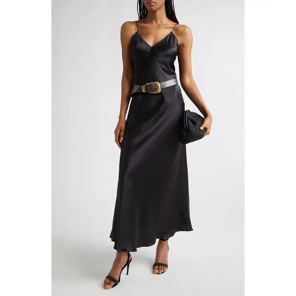 Eleventy Silk Satin Slipdress - 22 Black