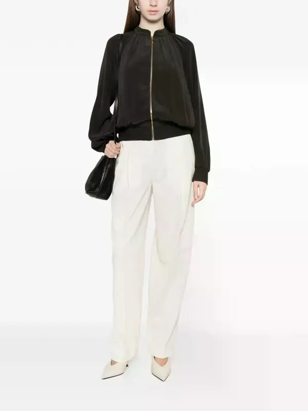 JOSEPH Zip Bomber Jacket - Black