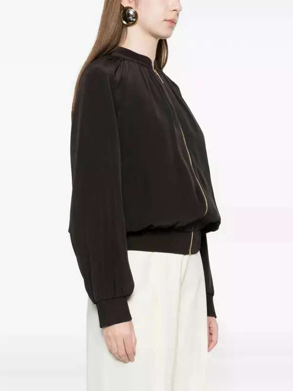 JOSEPH Zip Bomber Jacket - Black