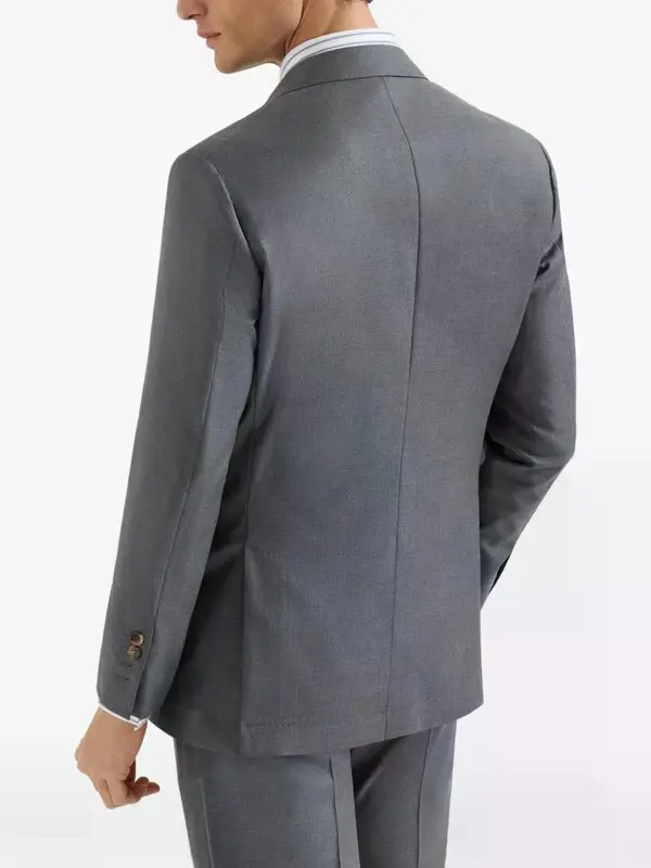 Brunello Cucinelli Super 150s Virgin-wool Four Season Batavia Twill Blazer - Grey