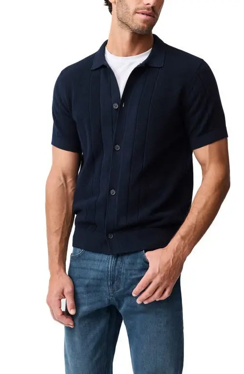 Rodd & Gunn Cobb River Short Sleeve Knit Button-up Shirt - Midnight