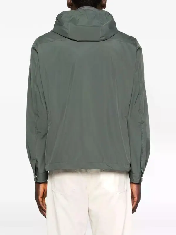 MOORER Hooded Jacket With Pockets - Green
