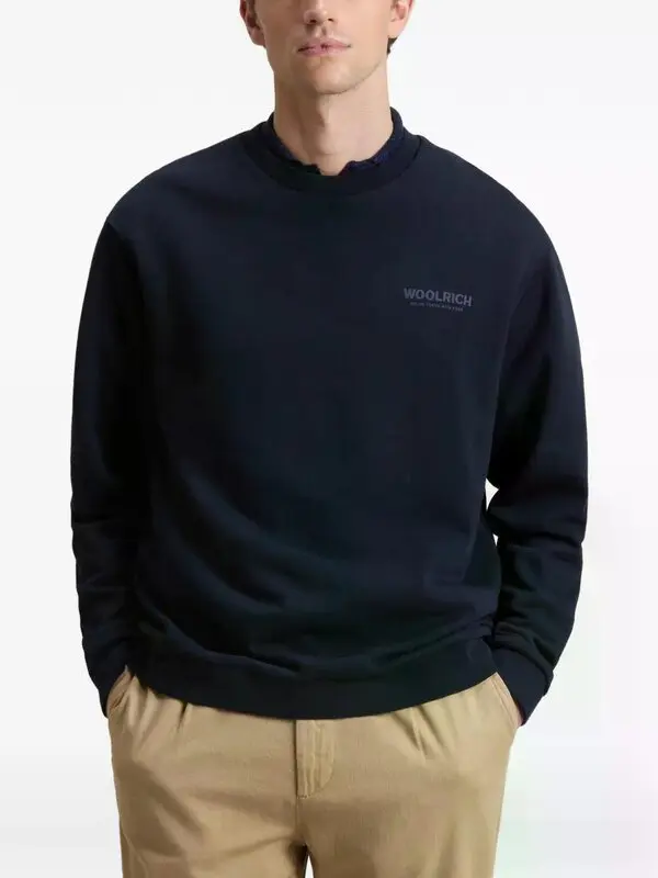 Woolrich Macro Logo Crew-neck Sweatshirt - Blue