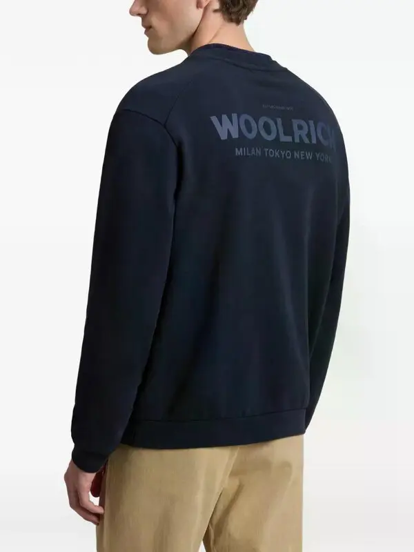 Woolrich Macro Logo Crew-neck Sweatshirt - Blue