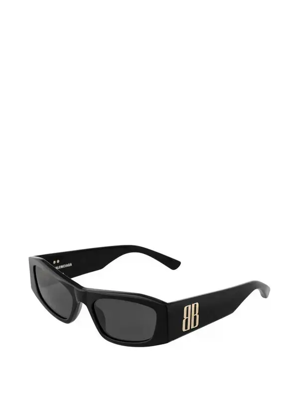 Balenciaga Nano Rectangle Logo Sunglasses - Black