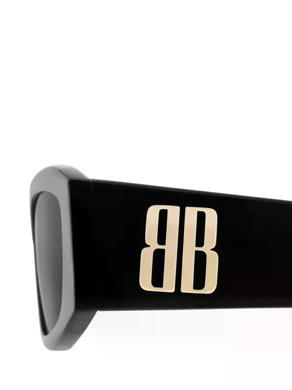 Balenciaga Nano Rectangle Logo Sunglasses - Black