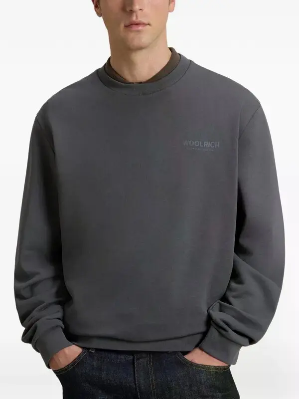 Woolrich Macro Logo Crew-neck Sweatshirt - Grey
