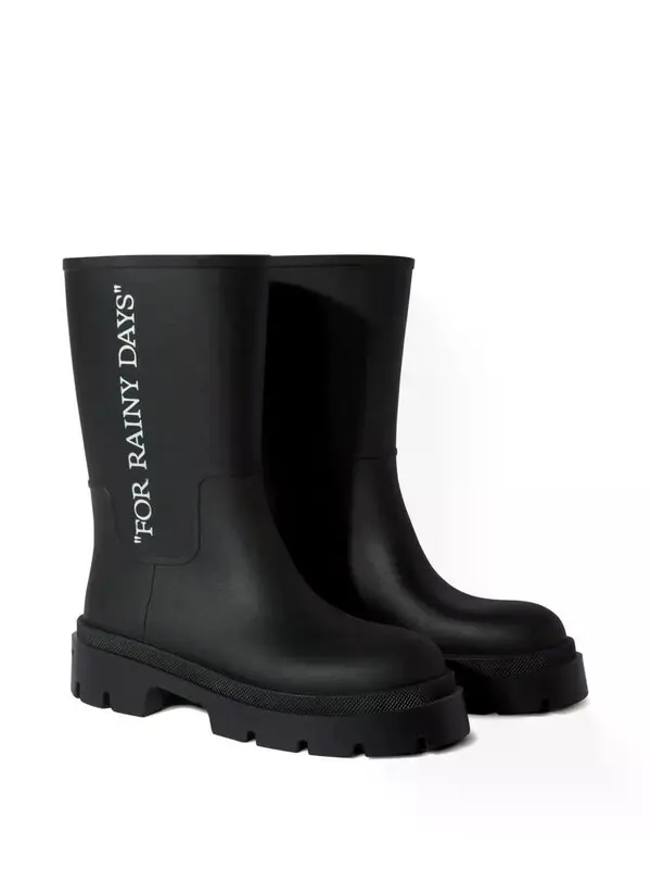 Off-White Slogan Platform Boots