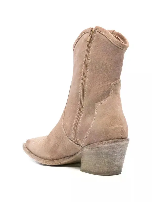 CURIOSITÈ Embroidered Leather Cowboy Boots