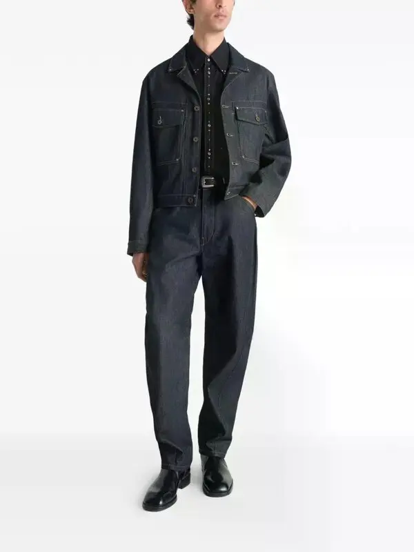 LEMAIRE Studded Denim Jacket - Blue