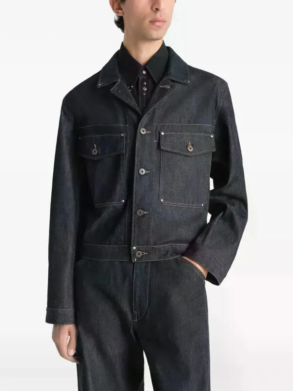 LEMAIRE Studded Denim Jacket - Blue