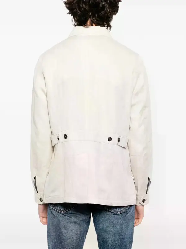 N.peal Herringbone Jacket With Classic Collar And Button Fastening